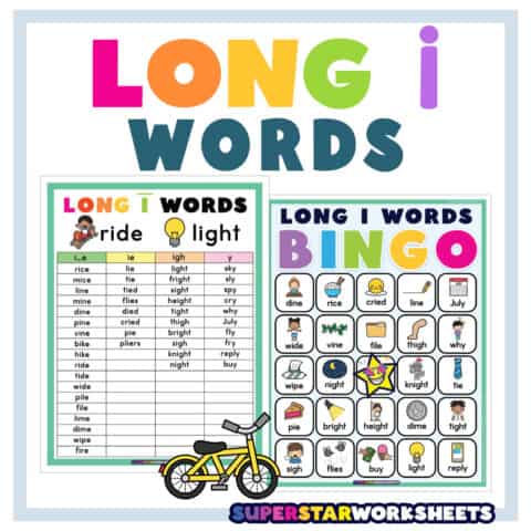 Long I Words - Superstar Worksheets