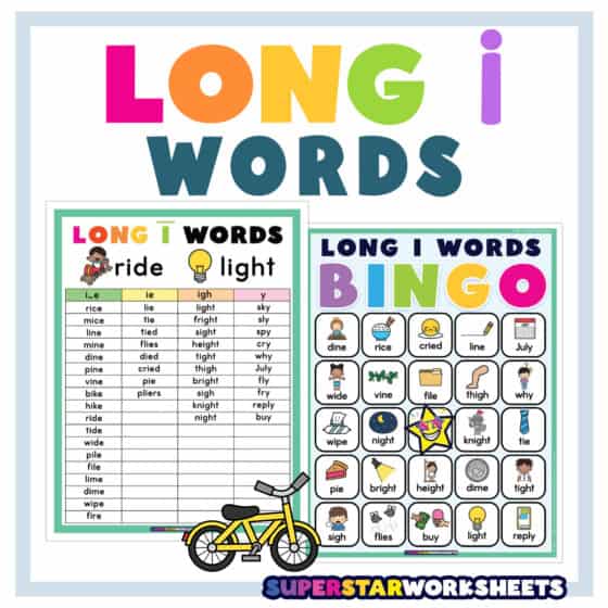 Long I Words - Superstar Worksheets