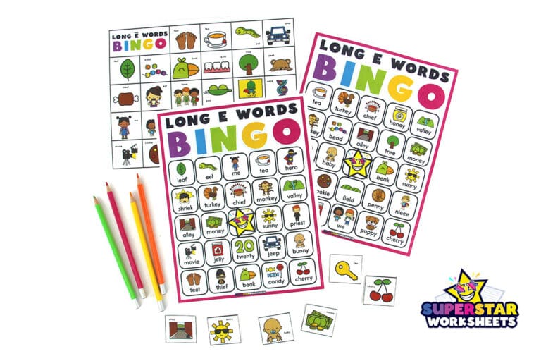 Long E Words - Superstar Worksheets