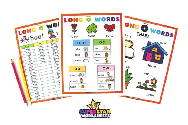 Long O Words - Superstar Worksheets