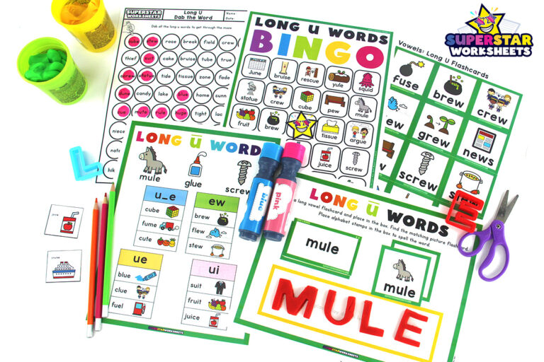 Long U Words - Superstar Worksheets