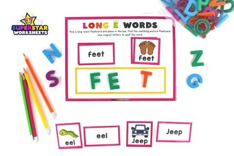 Long E Words - Superstar Worksheets