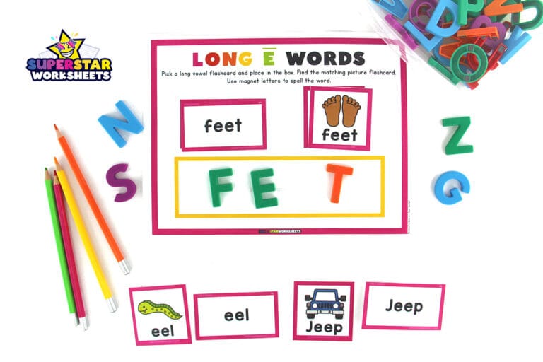 Long E Words - Superstar Worksheets