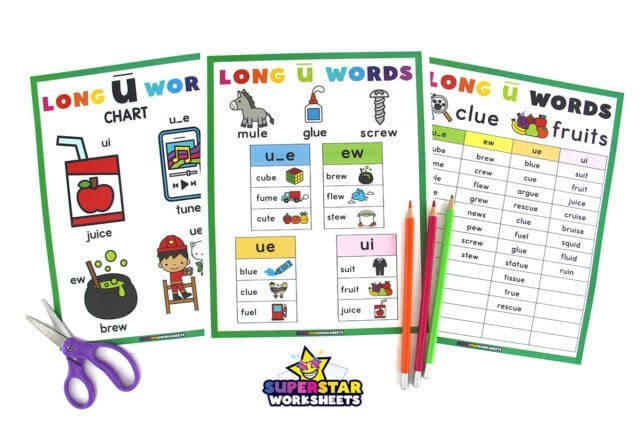 Long U Words - Superstar Worksheets