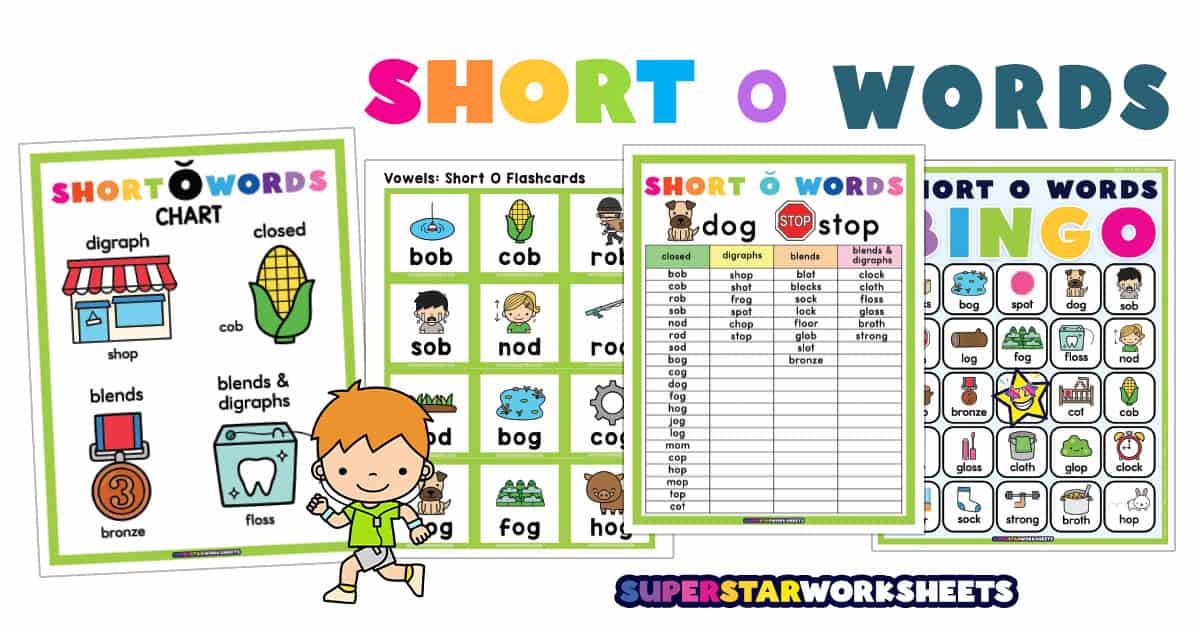 Short O Words - Superstar Worksheets
