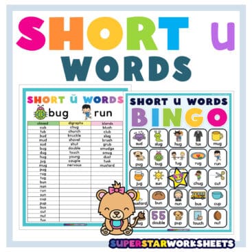 Short U Words - Superstar Worksheets