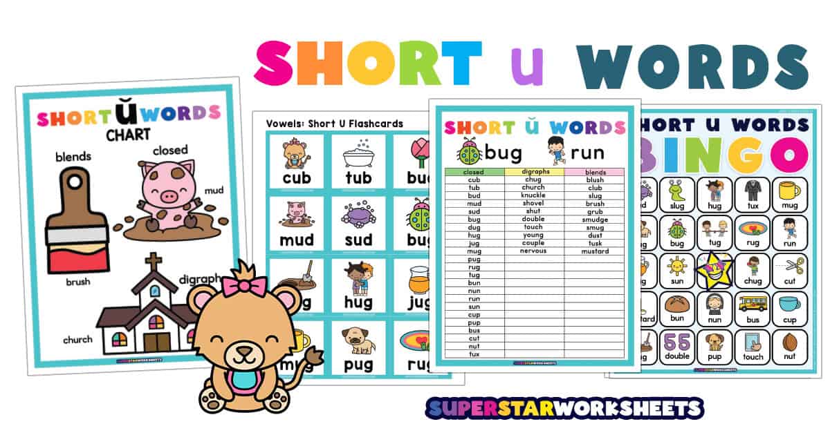 Short U Words - Superstar Worksheets