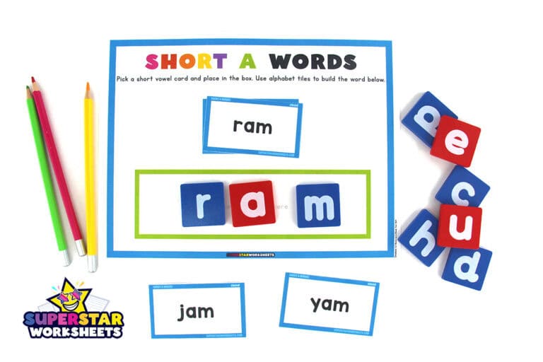 Short A Words - Superstar Worksheets