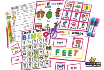 Long E Words - Superstar Worksheets