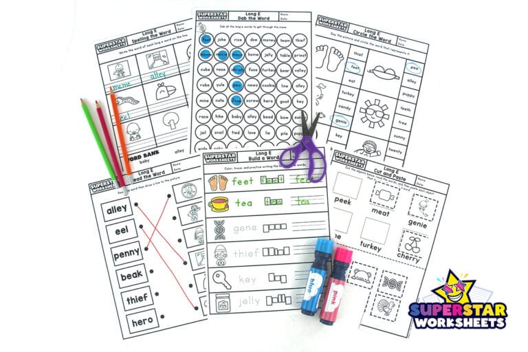 Long E Words - Superstar Worksheets