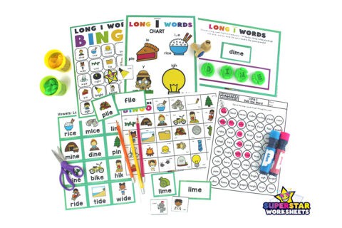 Long I Words - Superstar Worksheets