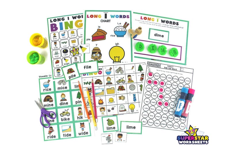 Long I Words - Superstar Worksheets