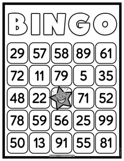 BINGO Boards - Superstar Worksheets