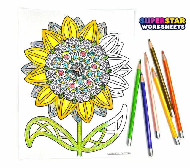 Sunflower Coloring Pages (Free Printables) - Superstar Worksheets