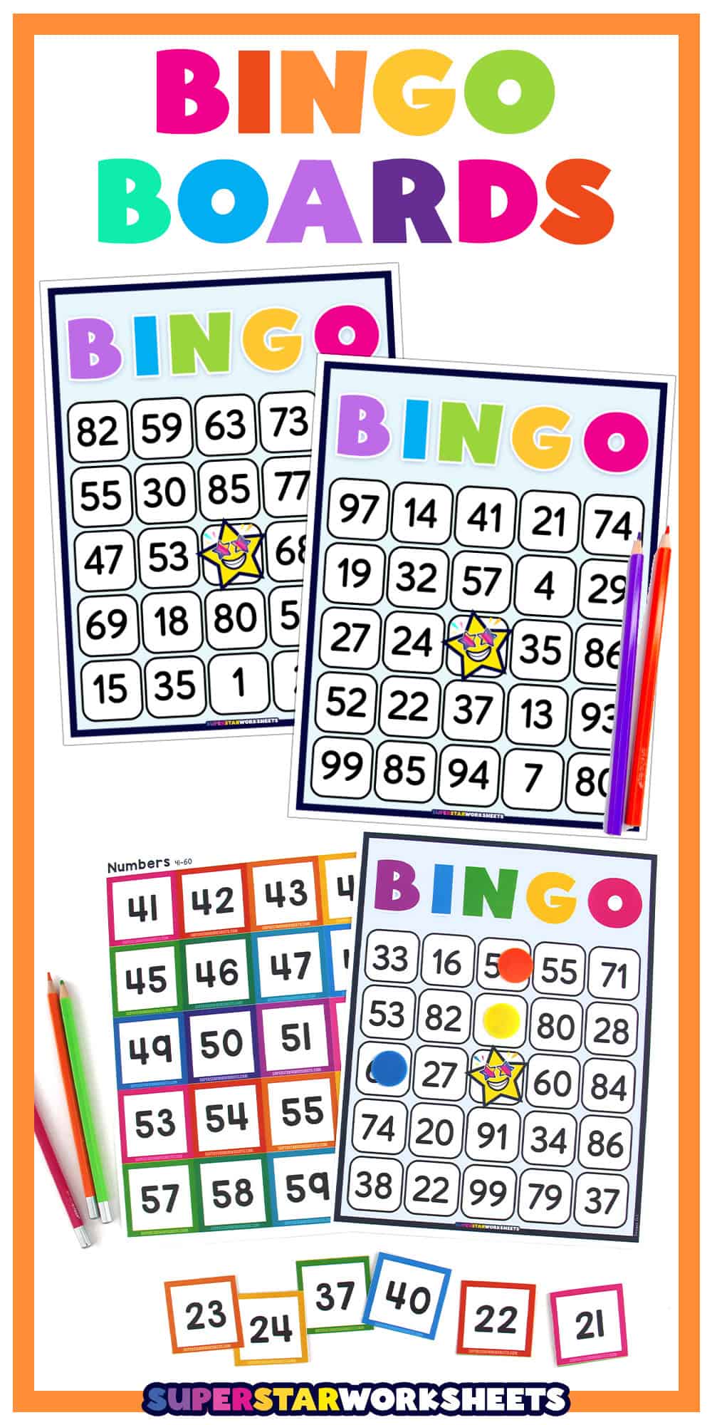 BINGO Boards - Superstar Worksheets