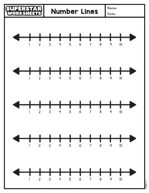 Blank Number Lines (Free Printables) - Superstar Worksheets