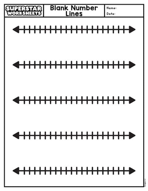 Blank Number Lines - Superstar Worksheets