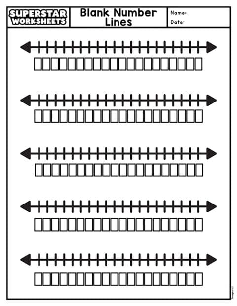 Blank Number Lines - Superstar Worksheets