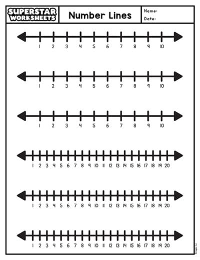 Blank Number Lines (Free Printables) - Superstar Worksheets