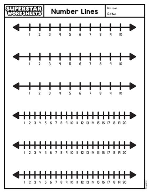 Blank Number Lines - Superstar Worksheets