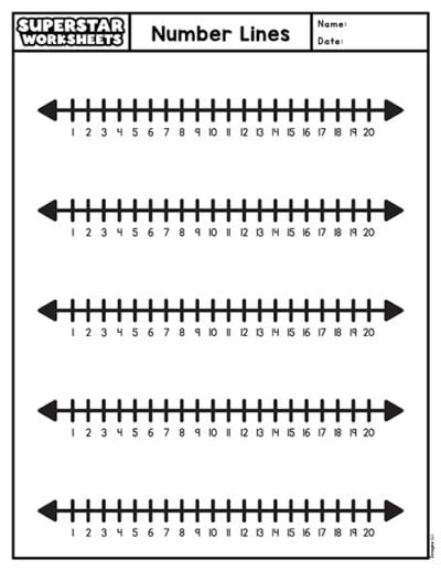 Blank Number Lines (Free Printables) - Superstar Worksheets