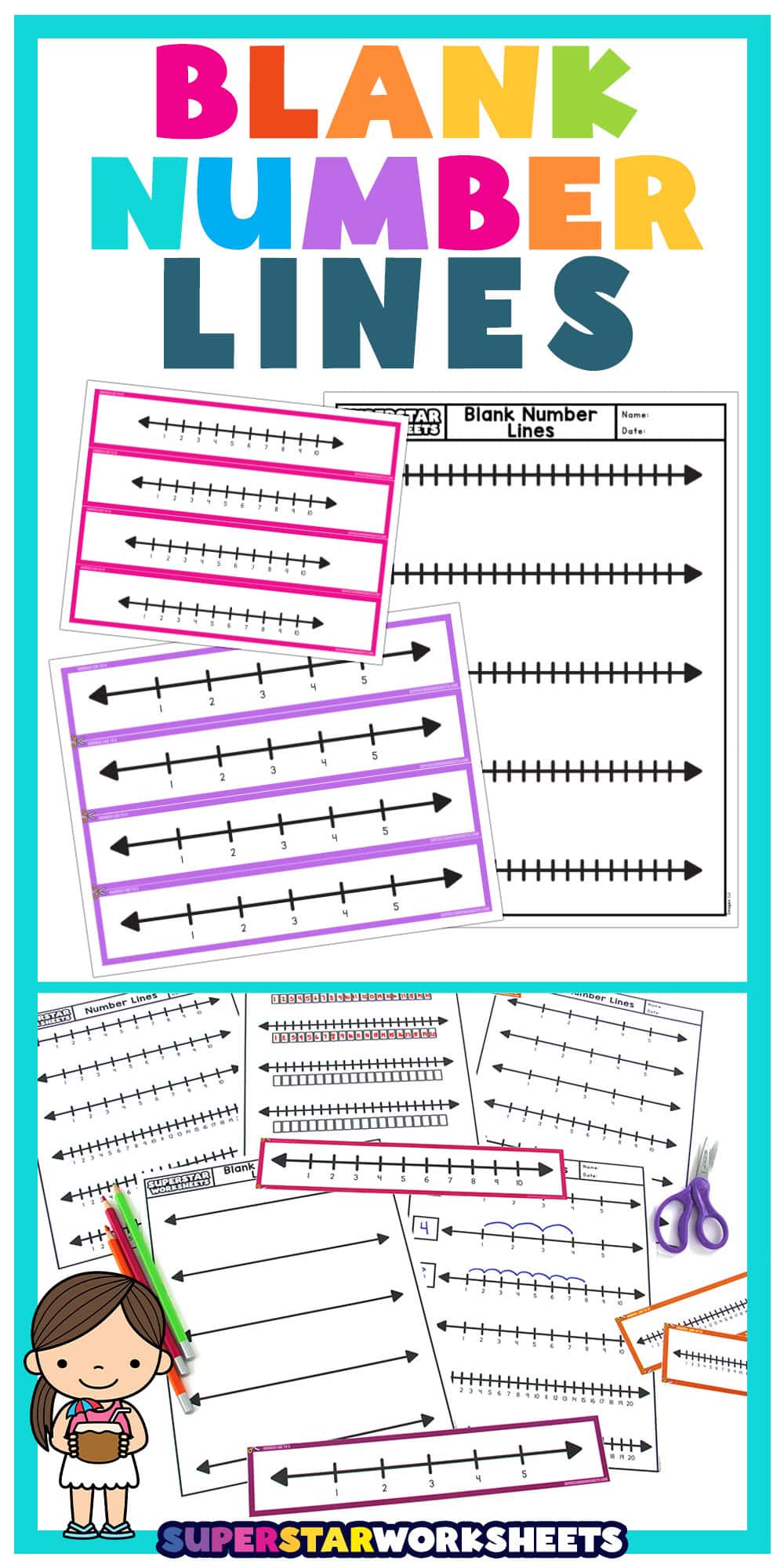 Blank Number Lines - Superstar Worksheets
