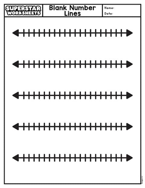 Blank Number Lines (Free Printables) - Superstar Worksheets