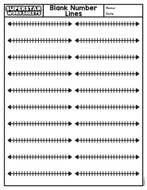 Blank Number Lines (Free Printables) - Superstar Worksheets