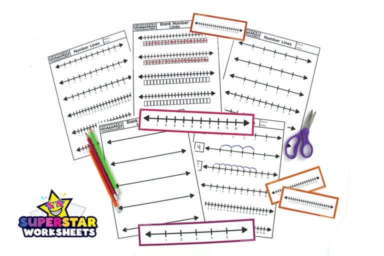 Blank Number Lines (Free Printables) - Superstar Worksheets
