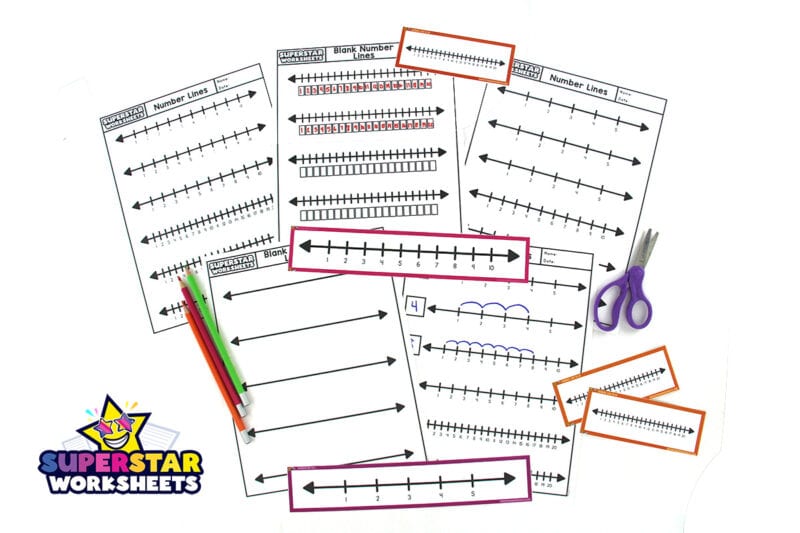 Blank Number Lines - Superstar Worksheets