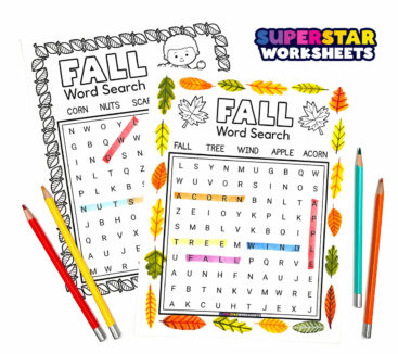 Fall Word Search Puzzles - Superstar Worksheets