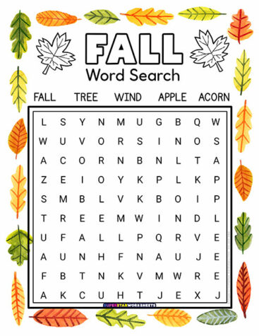 Fall Word Search Puzzles - Superstar Worksheets