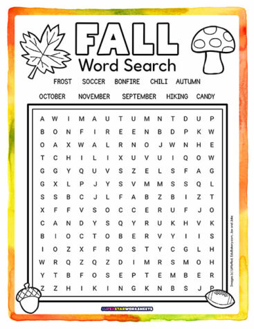 Fall Word Search Puzzles - Superstar Worksheets