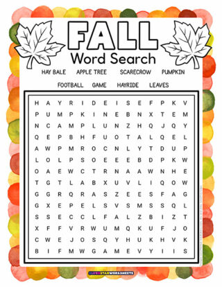 Fall Word Search Puzzles - Superstar Worksheets