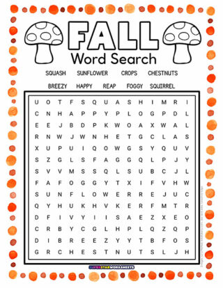 Fall Word Search Puzzles - Superstar Worksheets