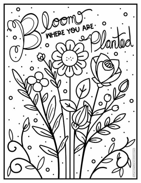 Flower Coloring Pages (Free Printables) - Superstar Worksheets