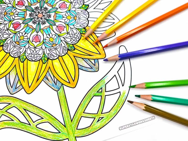 Sunflower Coloring Pages (Free Printables) - Superstar Worksheets