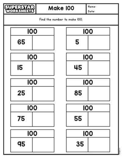 Make 100 Worksheets - Superstar Worksheets