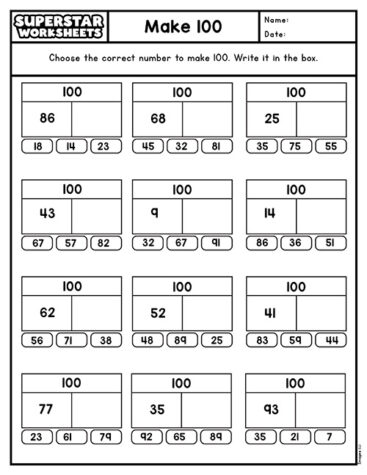 Make 100 Worksheets - Superstar Worksheets