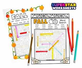 Fall Word Search Puzzles - Superstar Worksheets