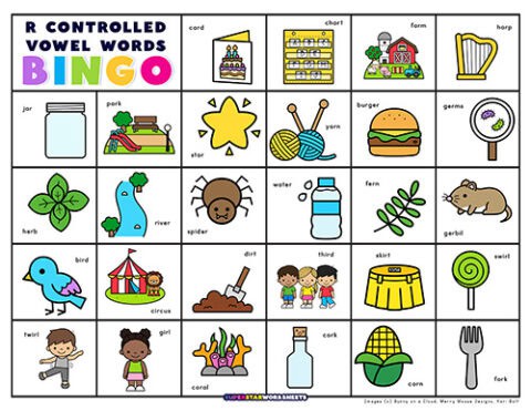 R Controlled Vowels - Superstar Worksheets