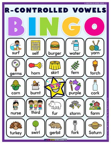 R Controlled Vowels - Superstar Worksheets
