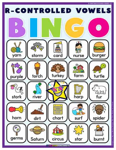 R Controlled Vowels - Superstar Worksheets