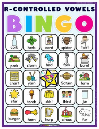 R Controlled Vowels - Superstar Worksheets