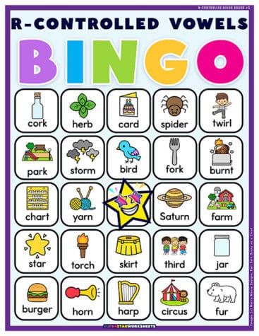 R Controlled Vowels - Superstar Worksheets