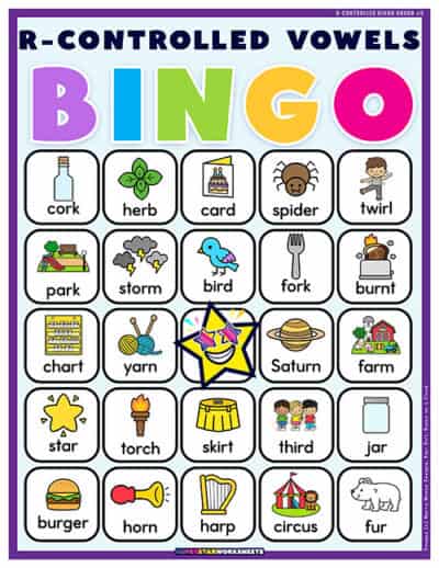 R Controlled Vowels - Superstar Worksheets