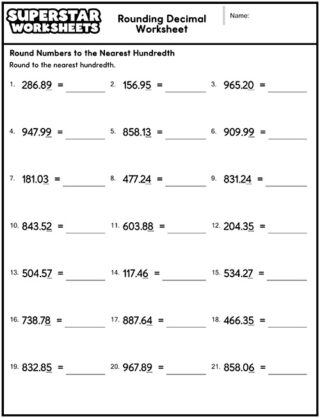 Rounding Decimal Worksheets - Superstar Worksheets