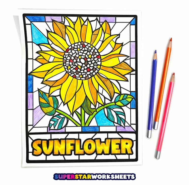 Sunflower Coloring Pages (Free Printables) - Superstar Worksheets