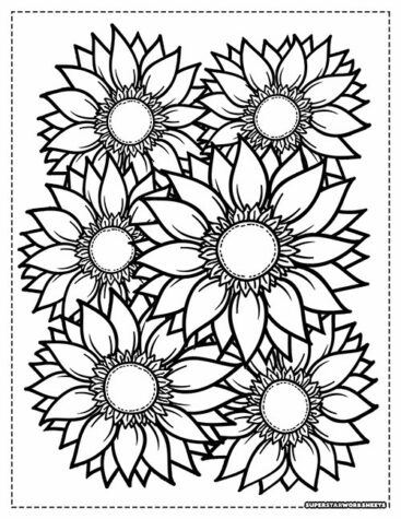 Sunflower Coloring Pages (Free Printables) - Superstar Worksheets