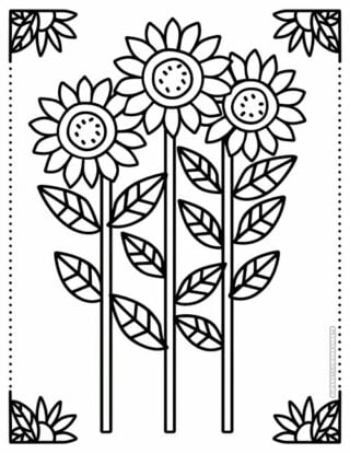 Sunflower Coloring Pages (Free Printables) - Superstar Worksheets